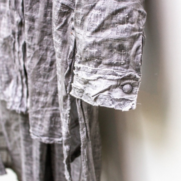 Modcloth | Tops | Ryu Gray Lace Back Button Down High Low Tunic | Poshmark